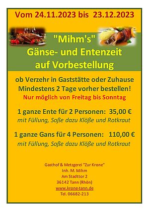 Was gibts Neues beim Mihm? ::. Zur Krone Tann
